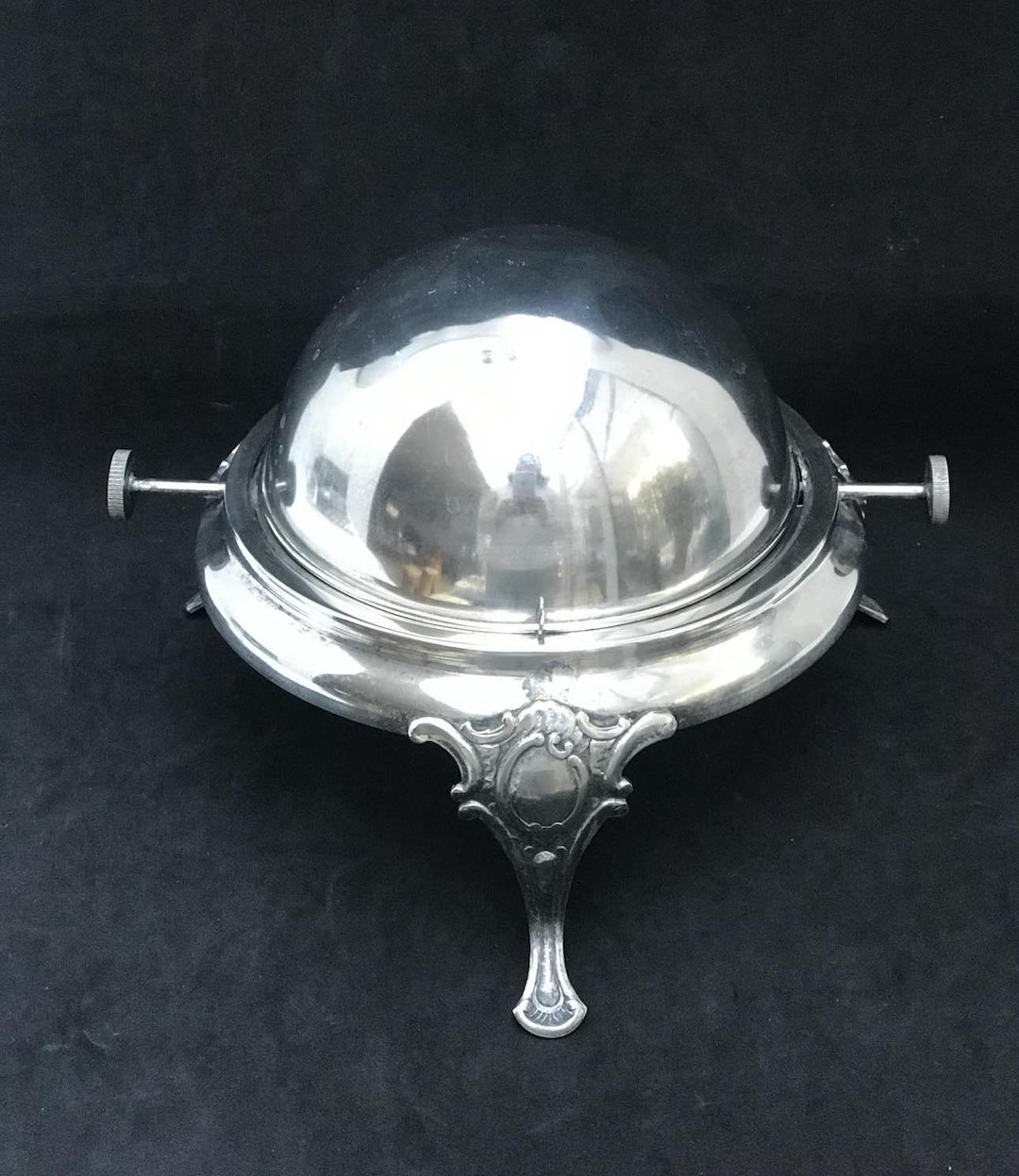 Caviar Dish Butter Dish With Lid Roll Top Silver Plated Breakfast Set ...