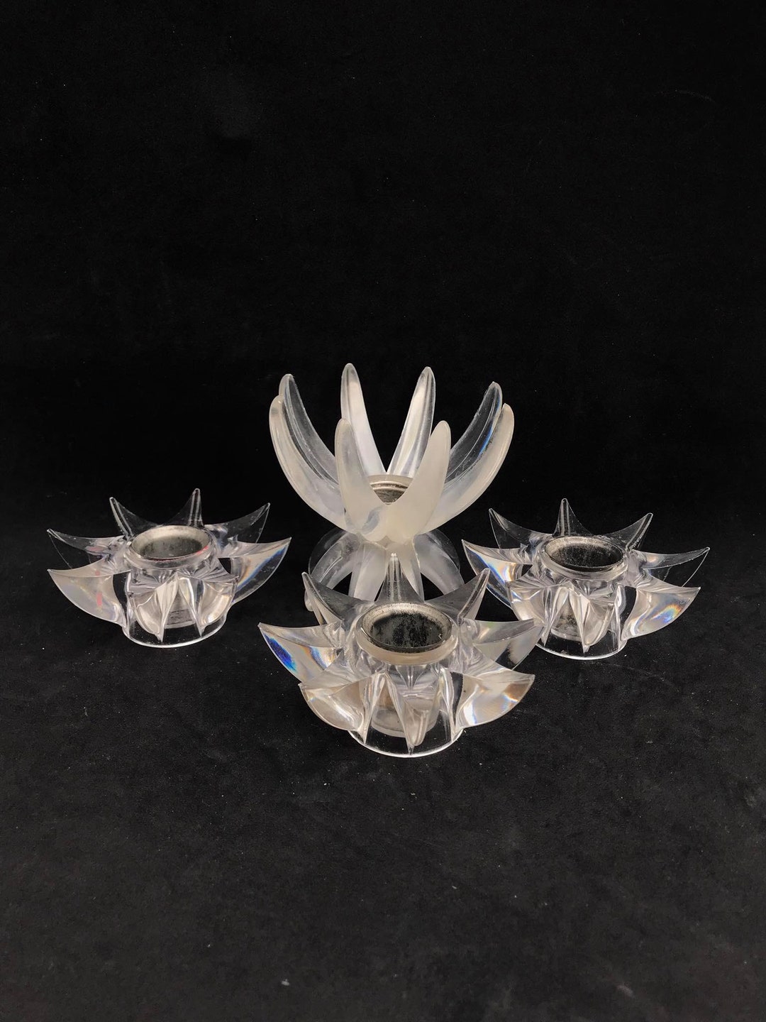 Lucite Candlesticks Clear Lucite Decor 70s Candle Holders Mid Century ...