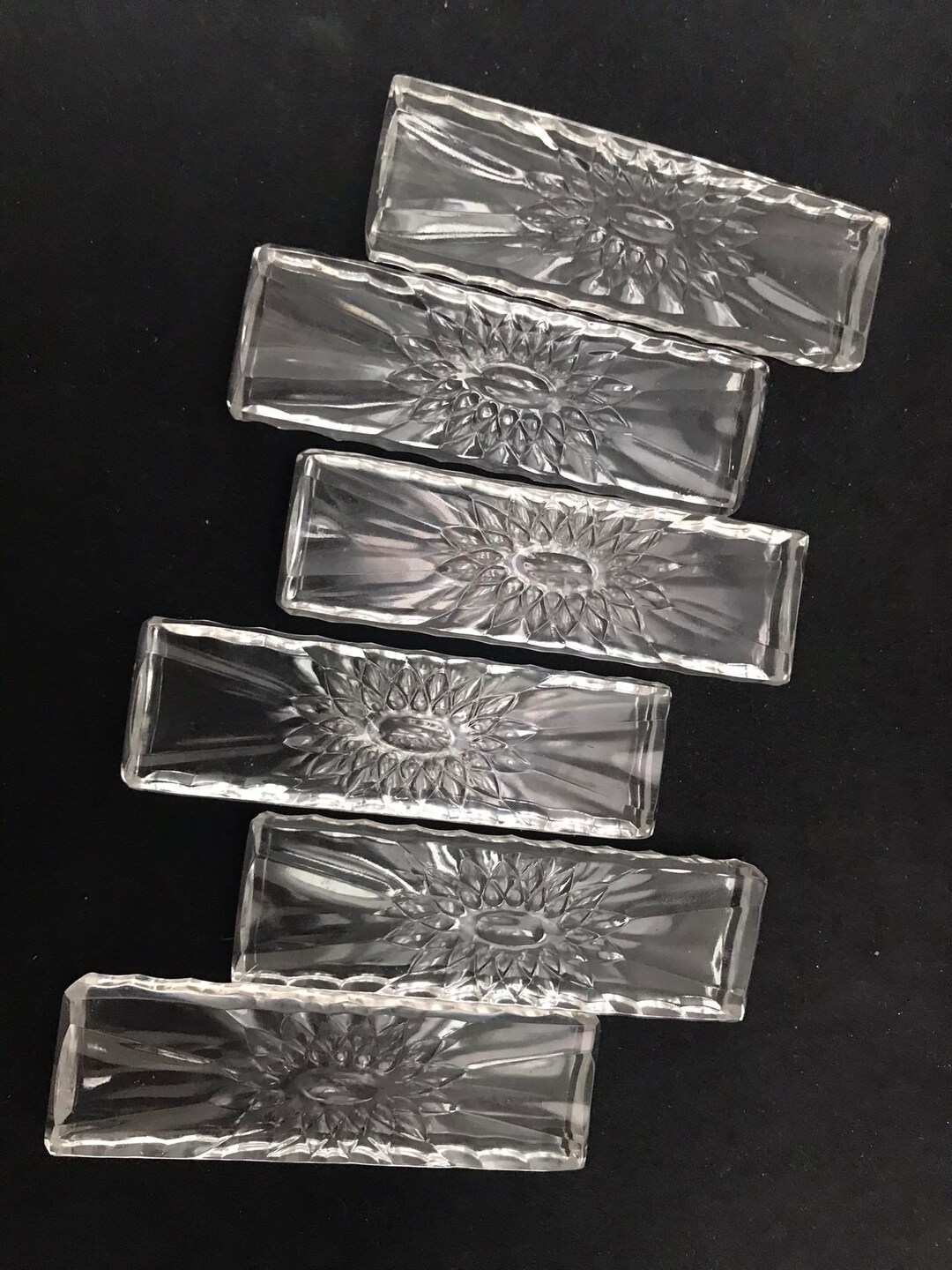 Vintage Val Saint Lambert Crystal Knife Rests - Set of 6 - 1950s Table ...