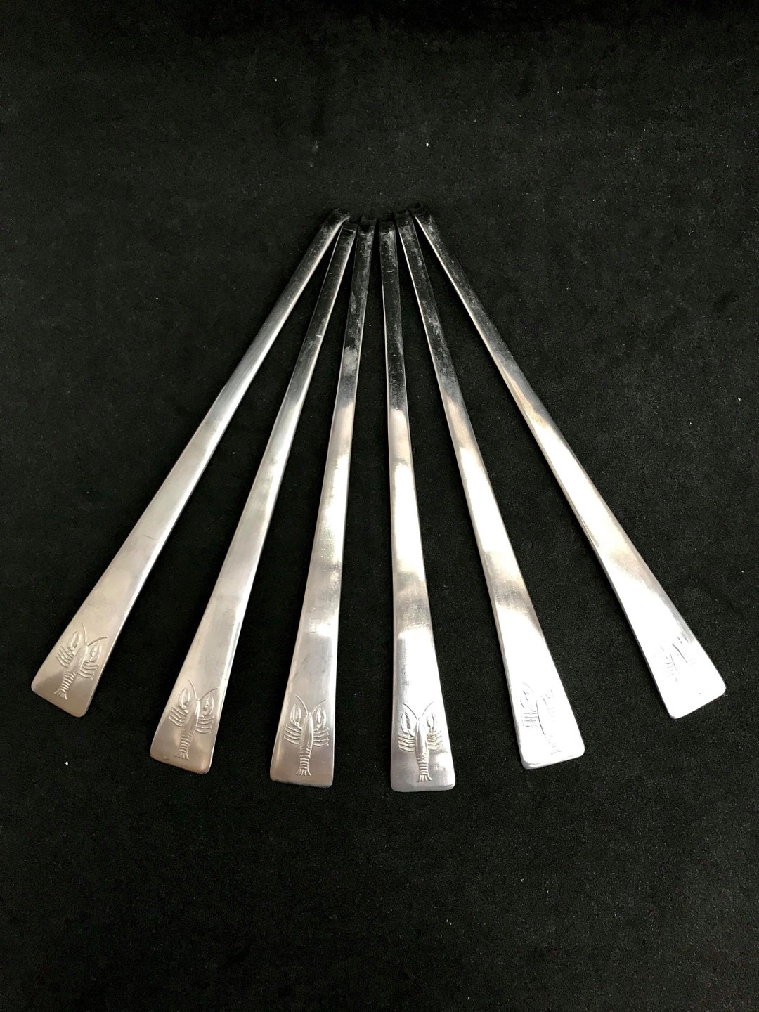 Vintage Eternum Lobster Fork Set: Stainless Steel Seafood Picks, 1960s ...