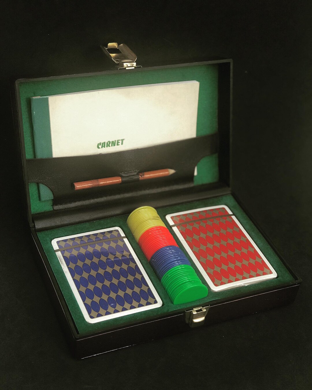 Vintage Leather Bridge Set: Two Decks, Markers, France 1960s - Etsy