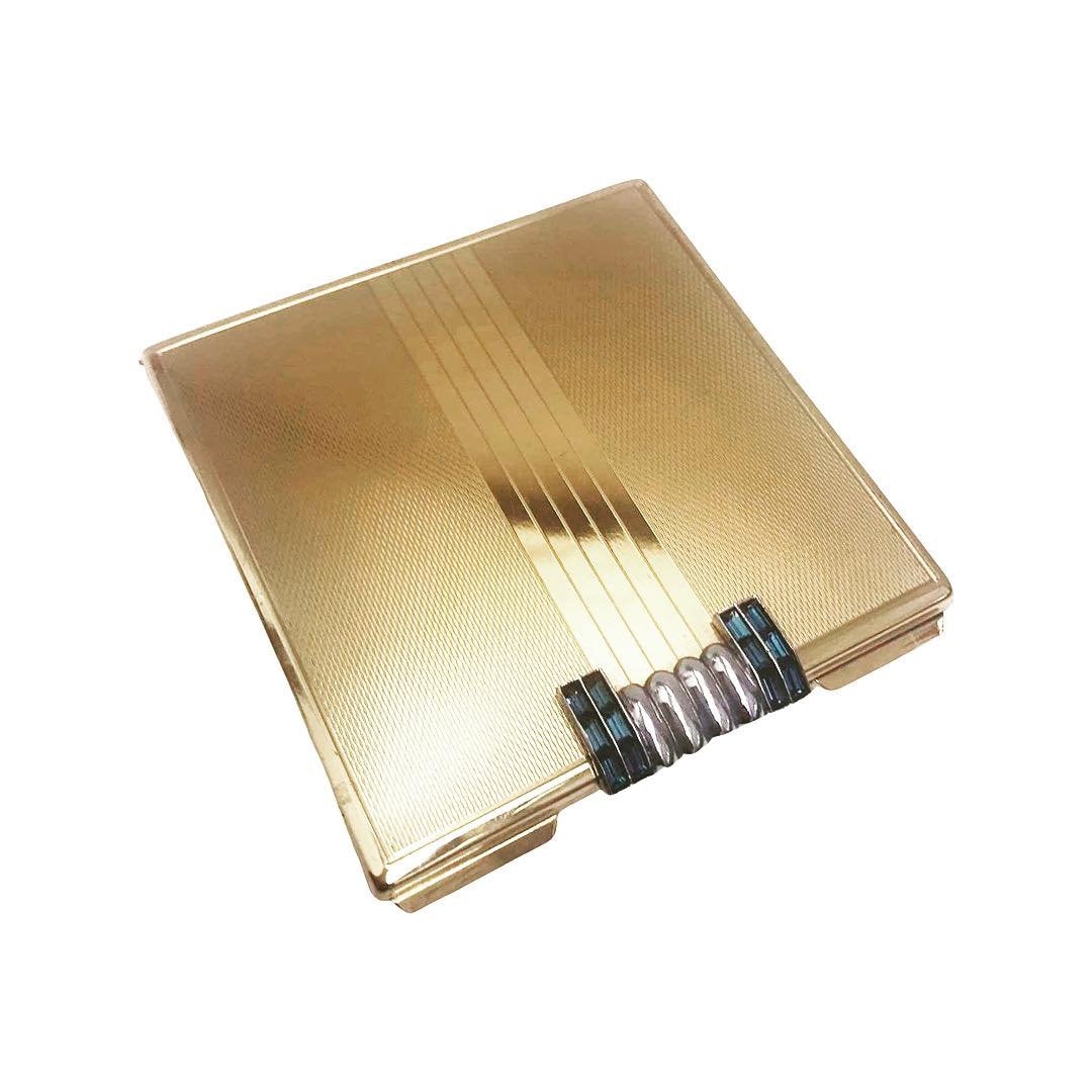 Vintage Compact Mirror Powder Vintage Emrich Germany Jeweled Rhinestone ...