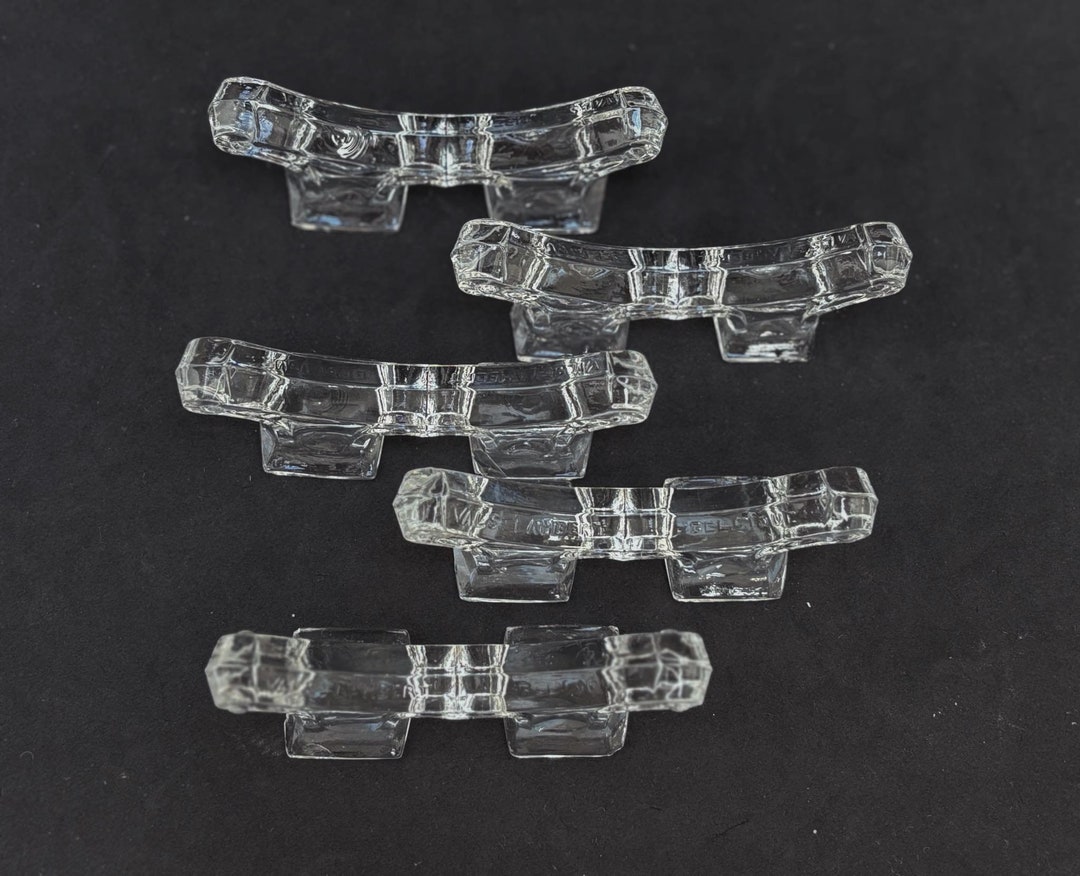 Art Deco Crystal Knife Rests - Val Saint Lambert - Set of 5 - Etsy