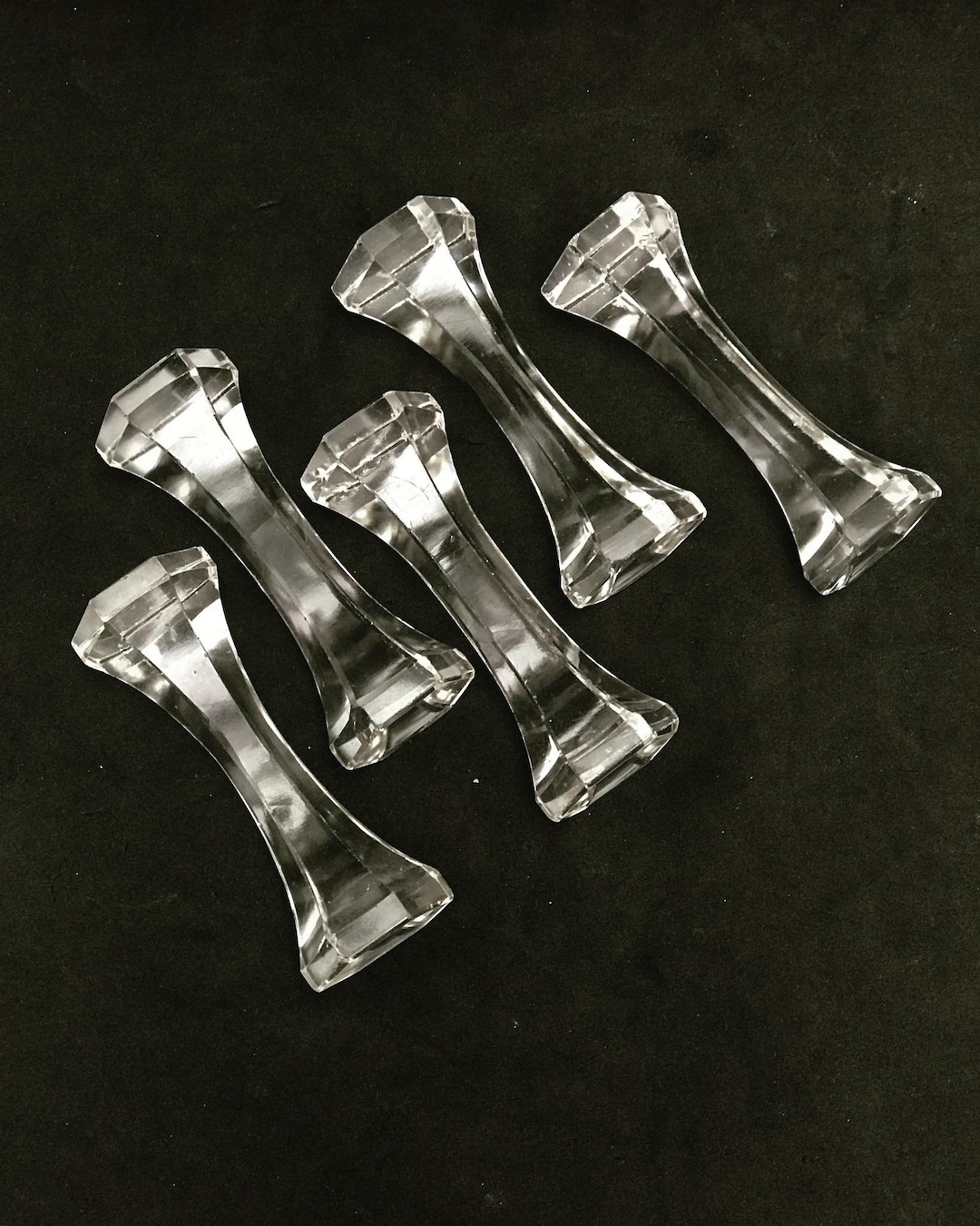 Vintage Cut Crystal Knife Rests - Set of 5 - French Table Decor - Etsy