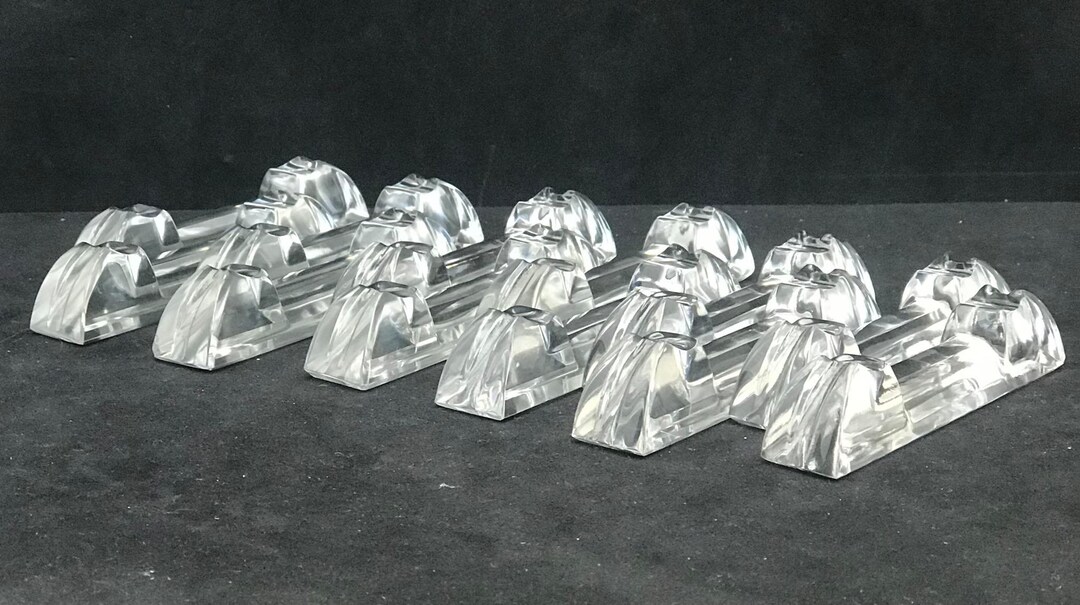 Val Saint Lambert Crystal Knife Rests - 1950s Retro Table Decor - Set ...