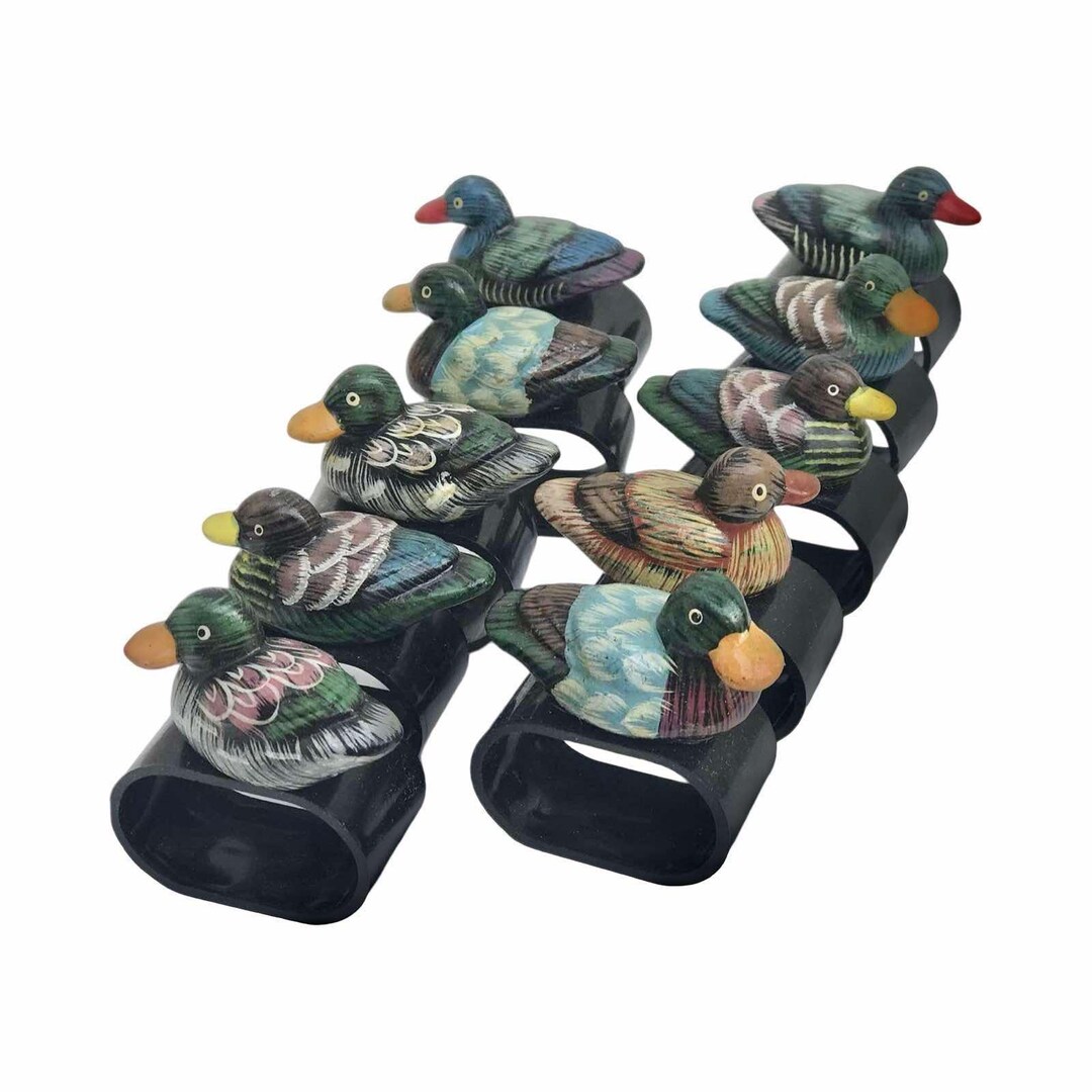 Vintage Painted Wooden Duck Napkin Rings - Set of 10 - Etsy