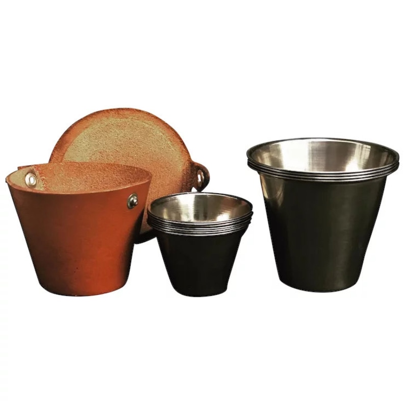 Mid-century Ria Stirrup Cup Set: Stainless Steel Travel Beakers With ...