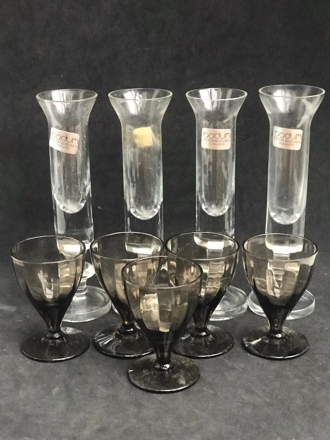 Vintage Peter Bodum Schnapps Glasses, Hand Blown Scandinavian Art Glass ...