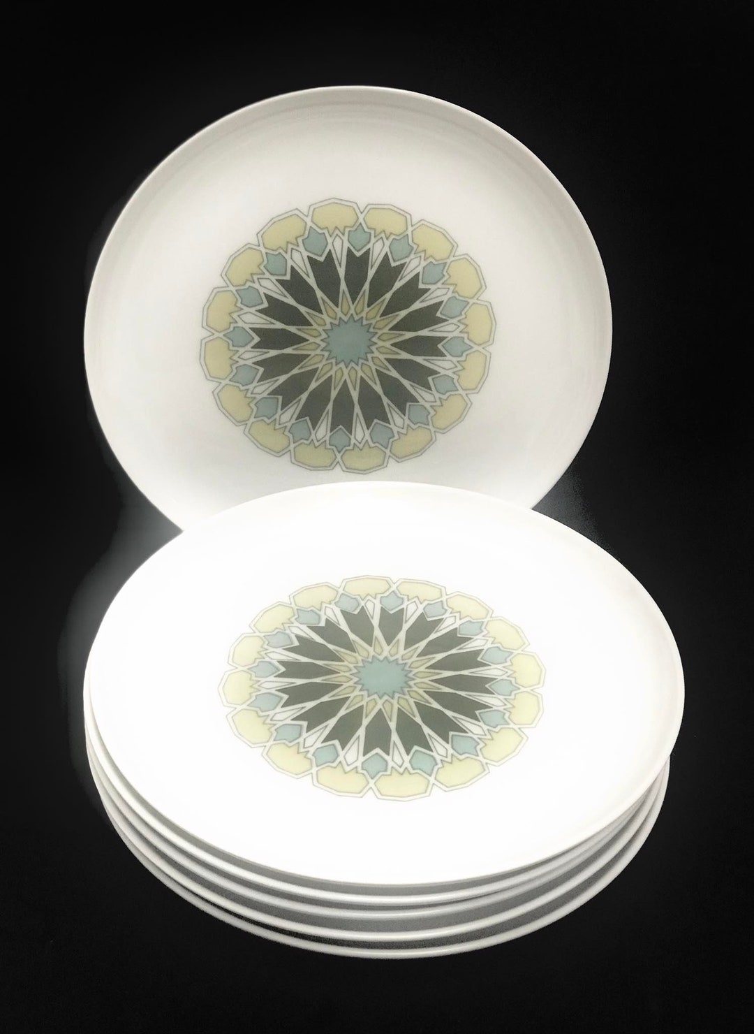 Vintage Melitta Budapest Plates (set of 6): German Art Deco Porcelain ...