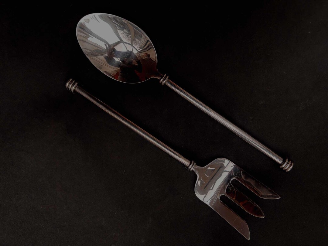 French Twisted Salad Servers: Brutalist Medieval Style Flatware Set - Etsy