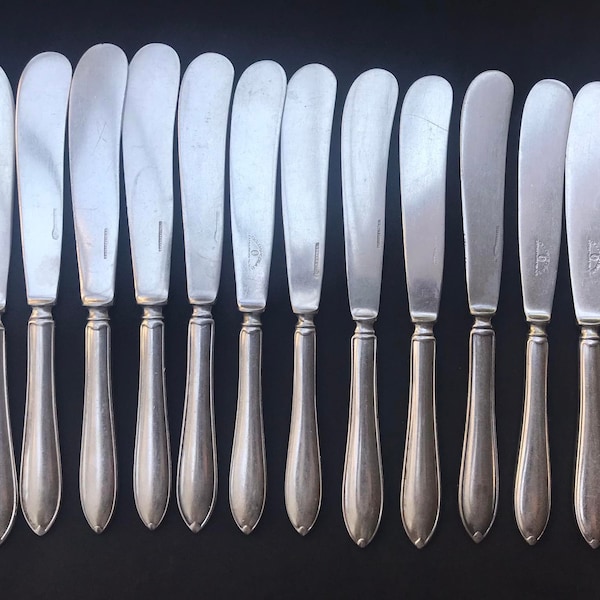 Antique Silver Butter Knife Set - Etsy