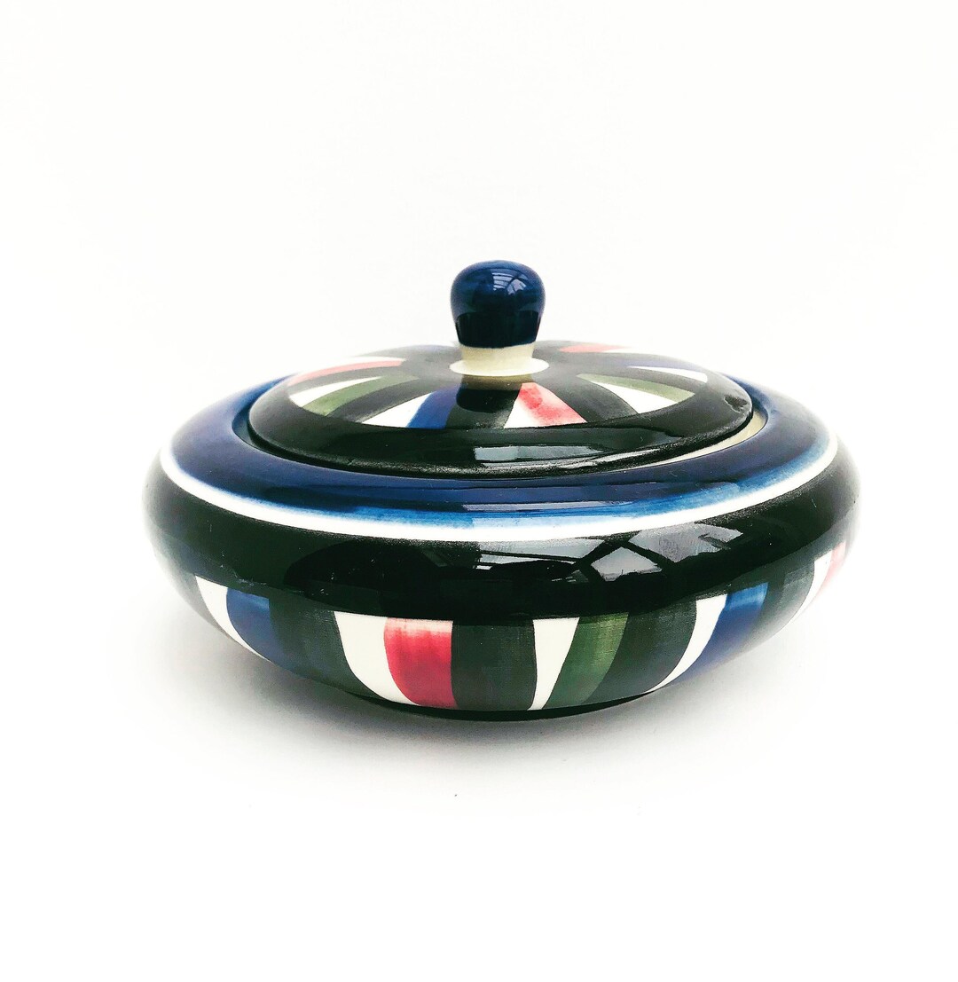 Bol With Lid Ceramic Art Deco Box Round 1920s Belgian Pottery Sweet Bol ...