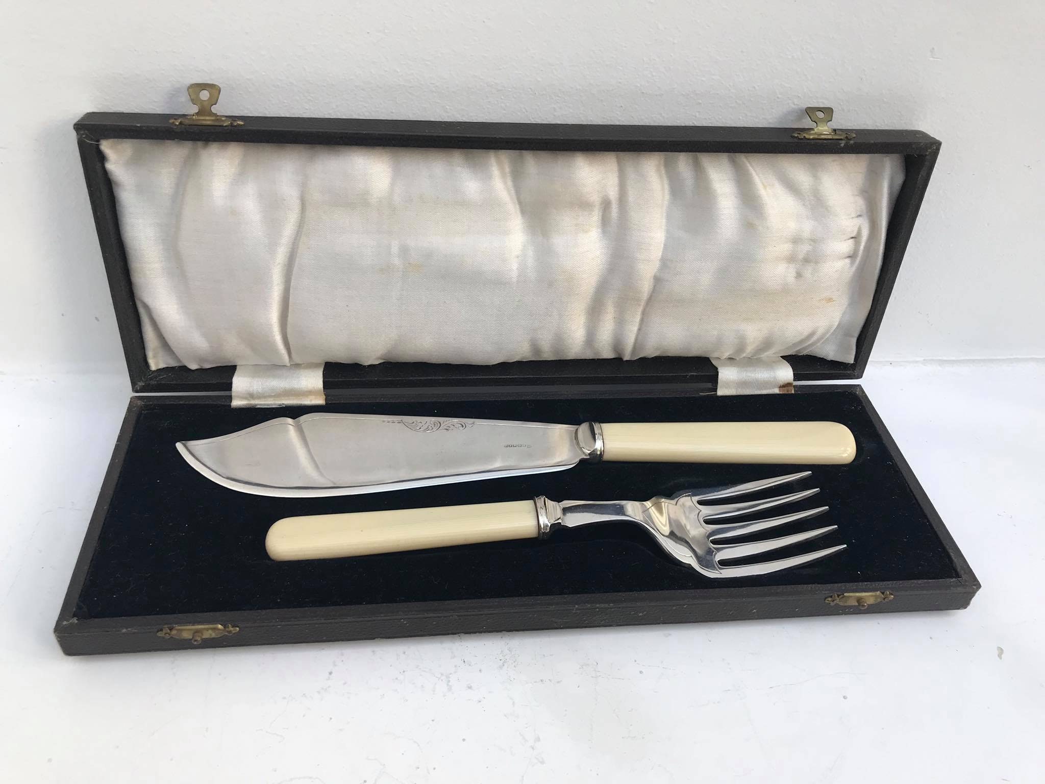 Serving cutlery set seafood fish knife England Silver Plated | Etsy