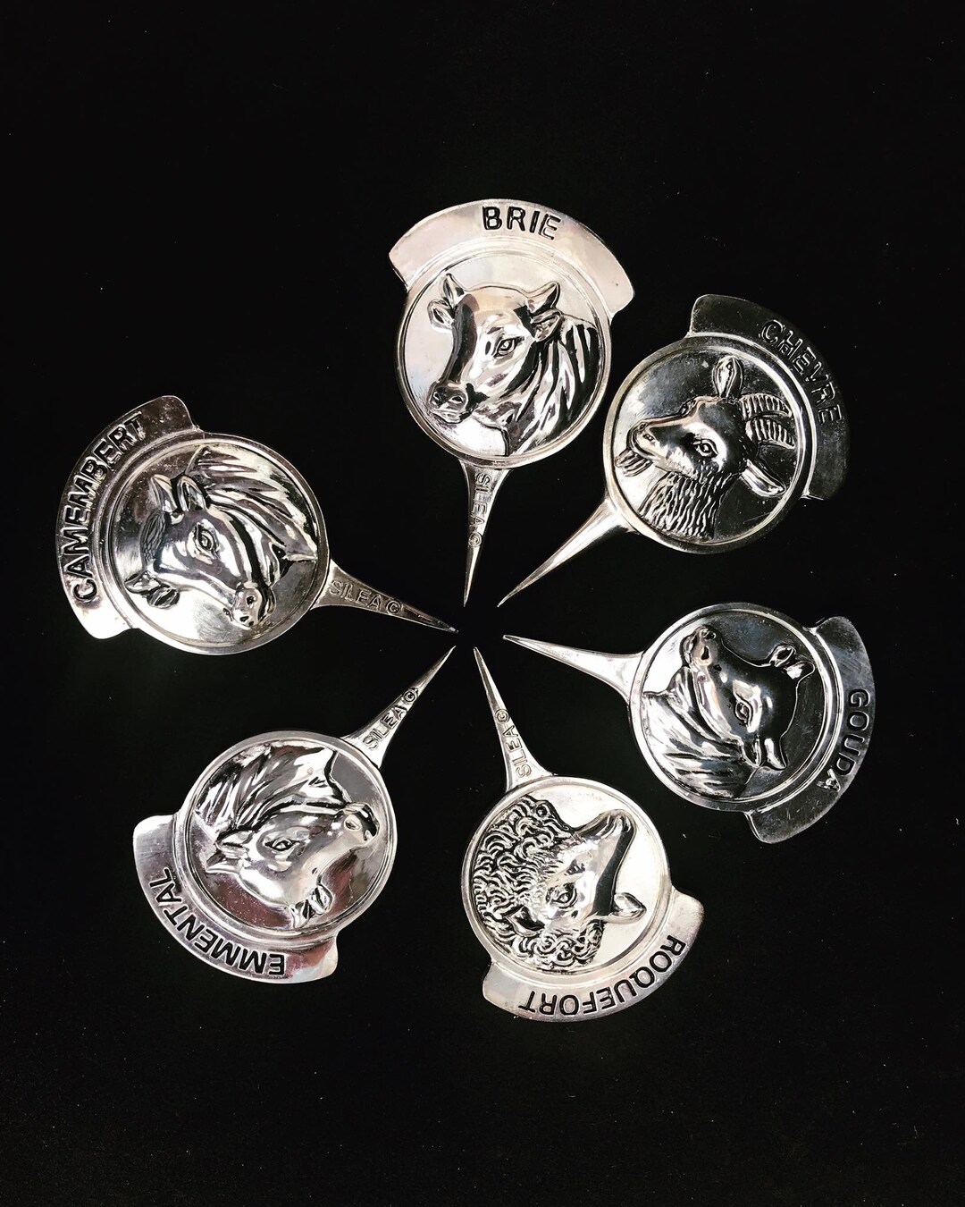 Vintage French Silea Silver Plated Cheese Markers: Cow, Goat, Sheep - Etsy