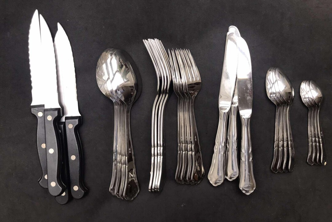 French Inox Flatware Set for 4: Vintage Stainless Steel Cutlery - Etsy