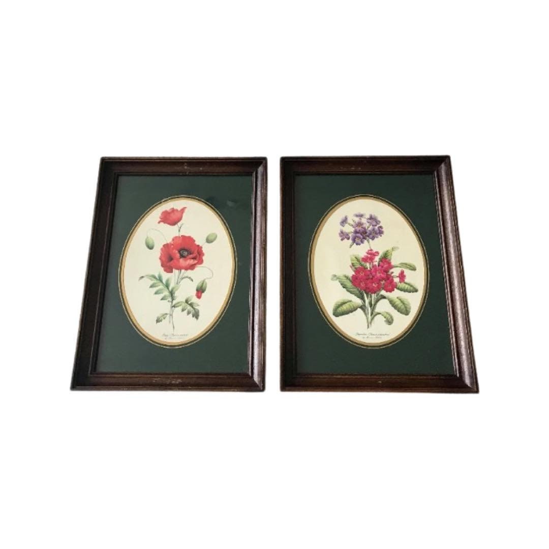Vintage Framed Botanical Prints Set: Maureen Roberts Floral Wall Art - Etsy