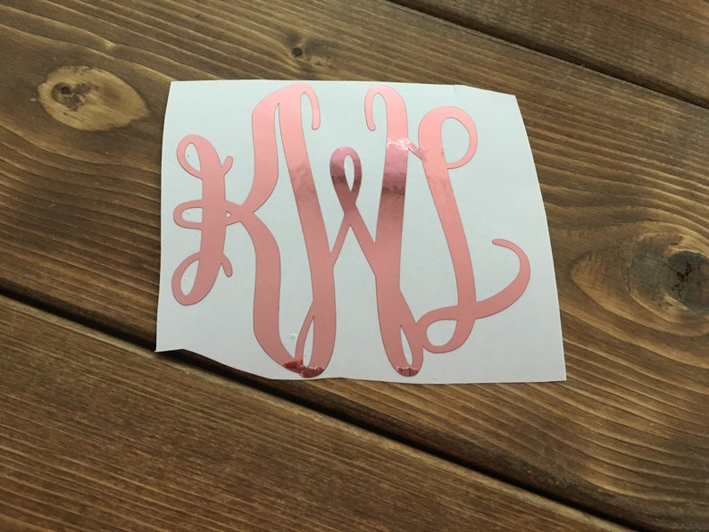 Monogram Decal Vinyl Decal Rose Gold Decal Rose Gold Monogram | Etsy