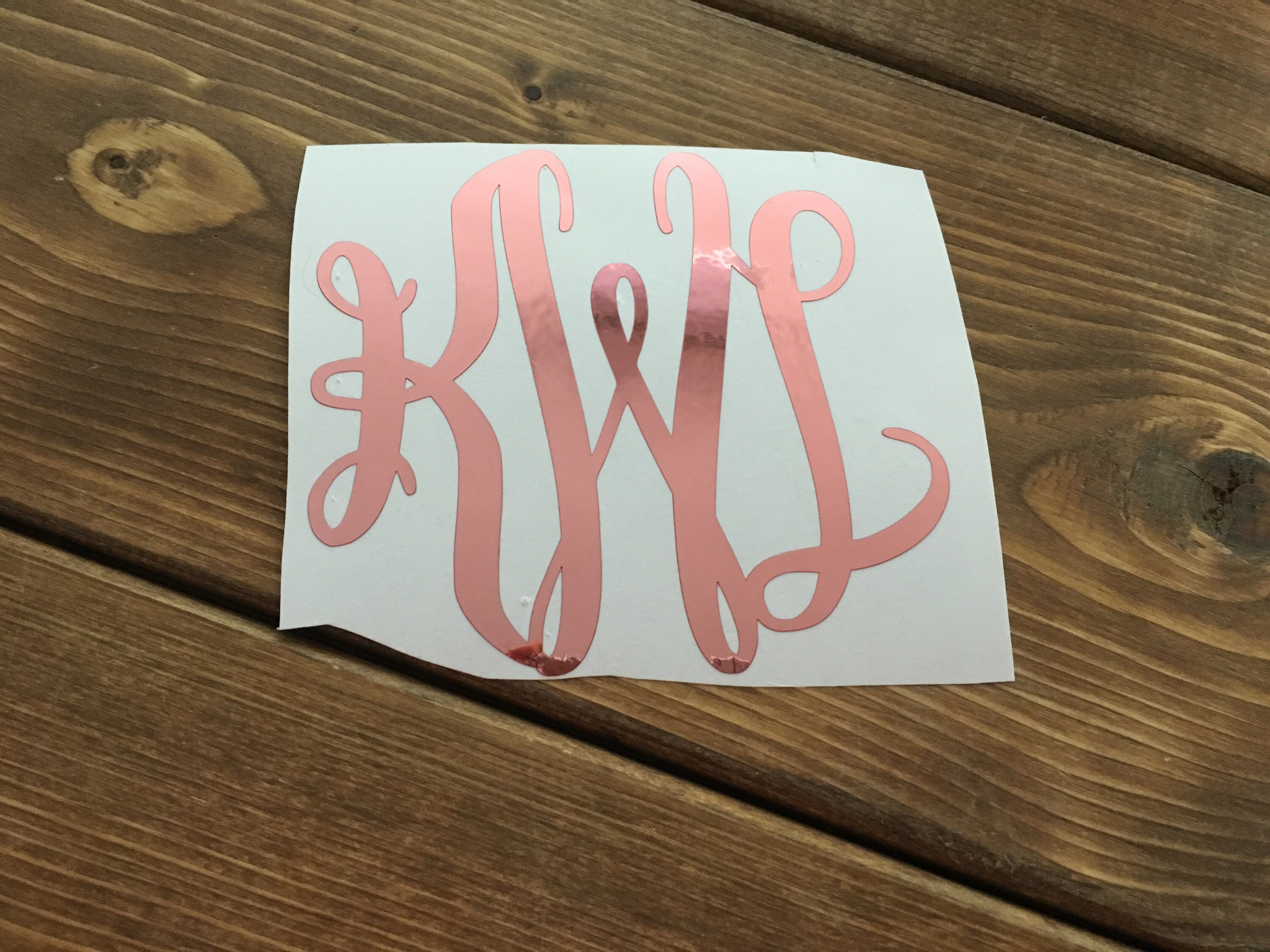 Monogram Decal Vinyl Decal Rose Gold Decal Rose Gold Monogram | Etsy