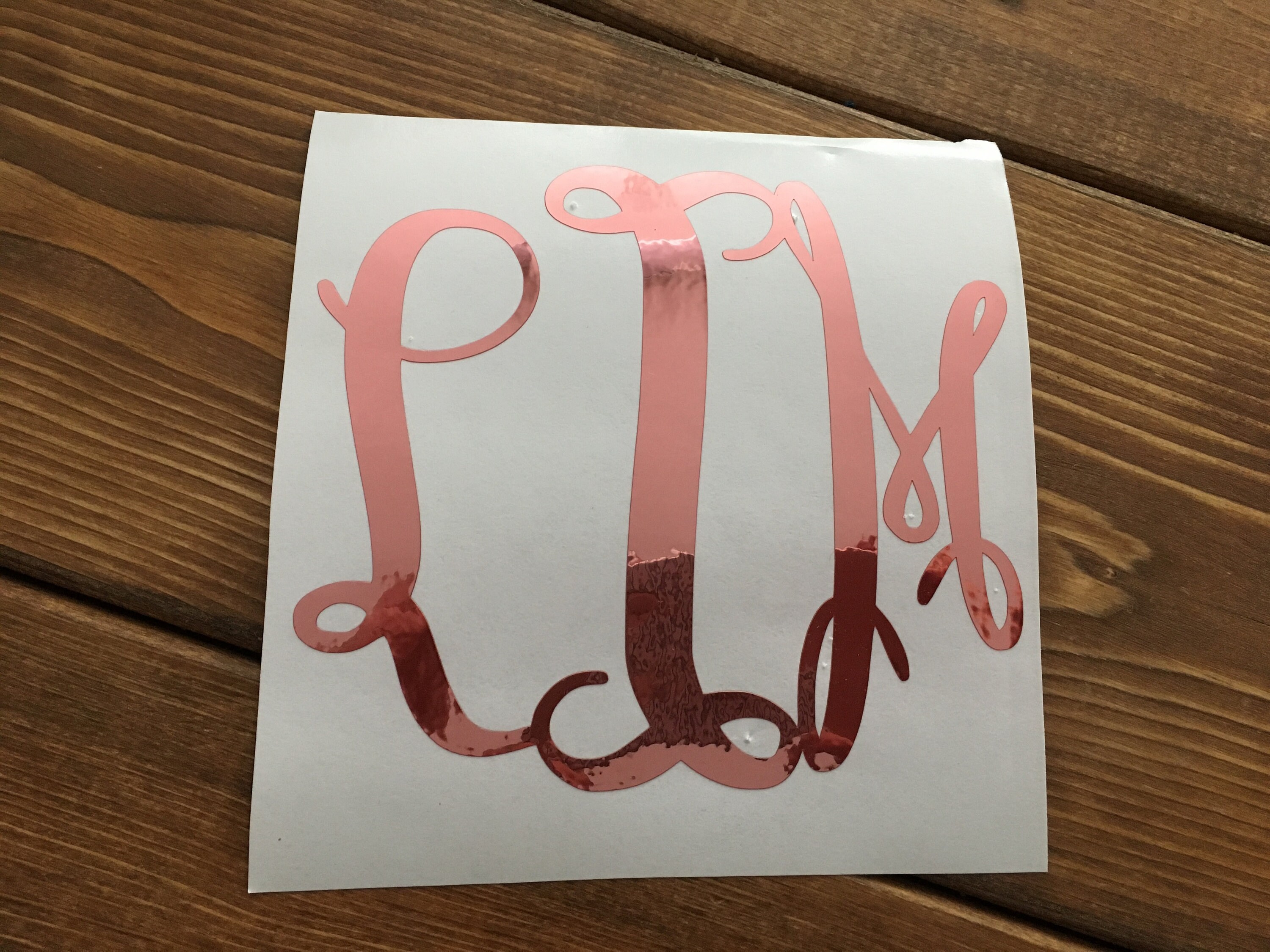 Monogram Decal Vinyl Decal Rose Gold Decal Rose Gold Monogram | Etsy