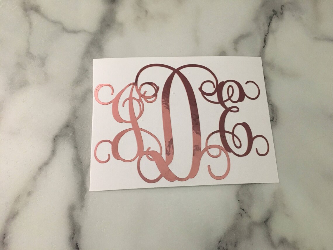 Rose Gold Decal Rose Gold Monogram Rose Gold Rose Gold Sticker Back to ...