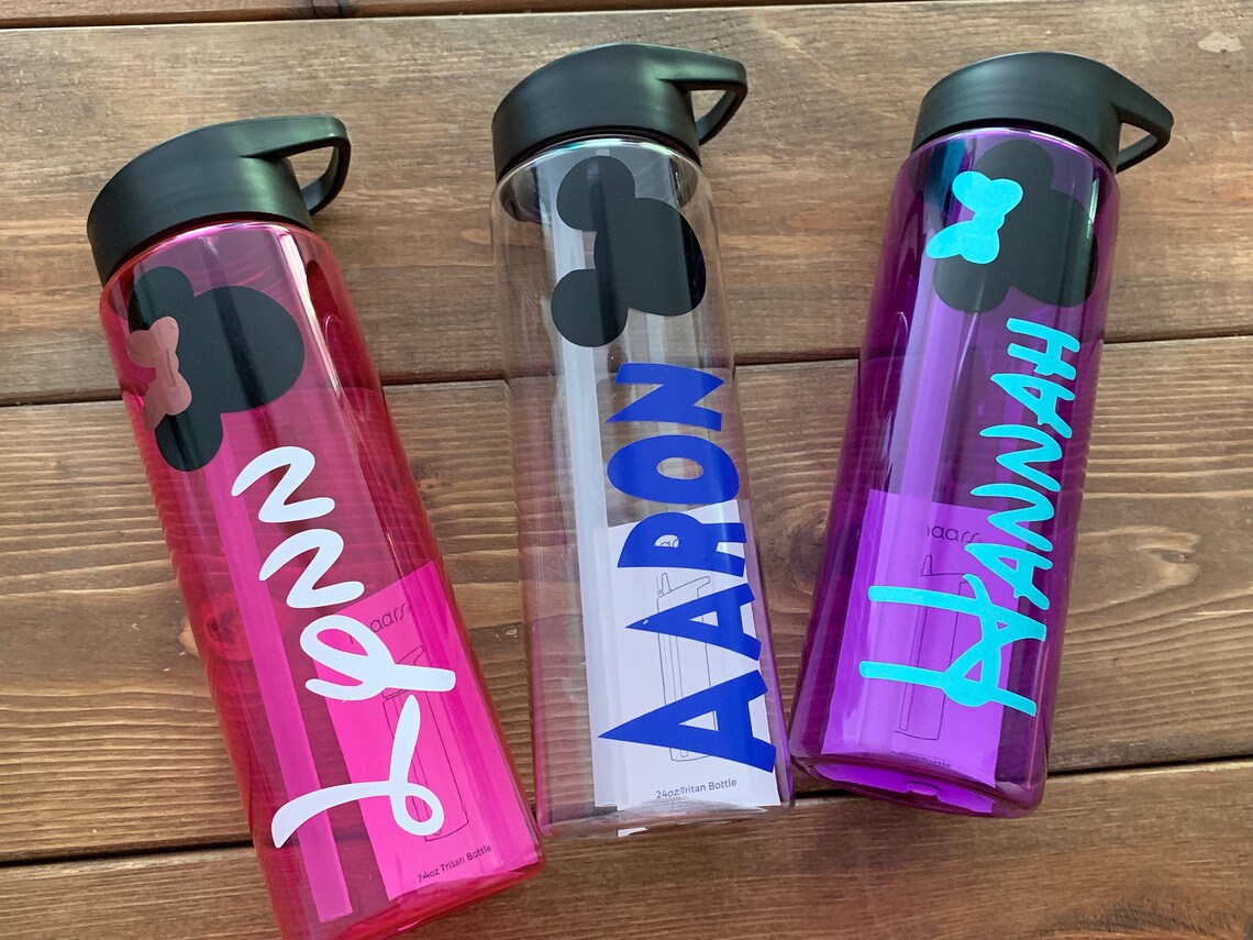 Mickey Water Bottle Minnie Water Bottle Kids Water Bottle - Etsy