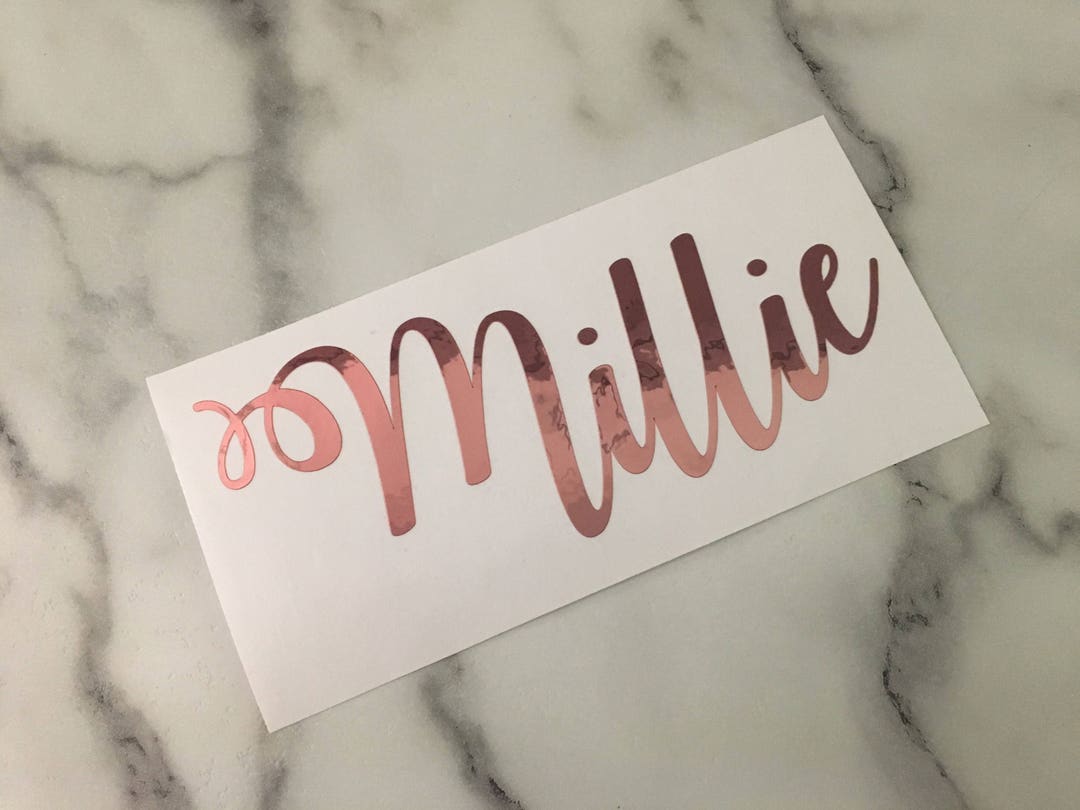Rose Gold Name Decal, Monogram Decal, Wedding Favor, Rose Gold Decal ...