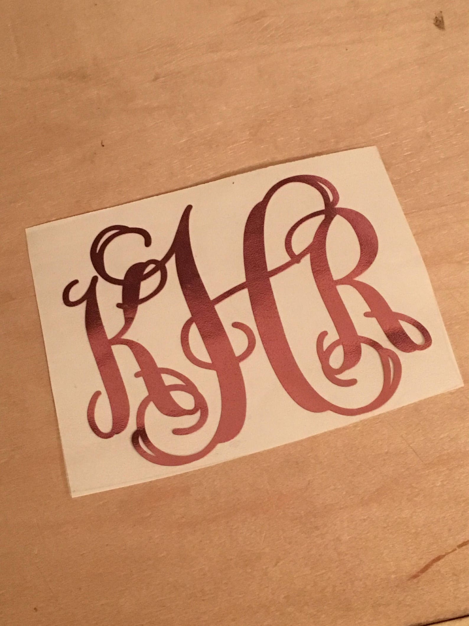 Rose Gold Decal Rose Gold Monogram Rose Gold Rose Gold Sticker Back to ...