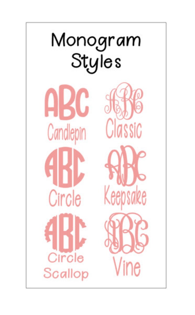 Monogram Decal Vinyl Decal Vinyl Monogram Decal Flower Decal | Etsy