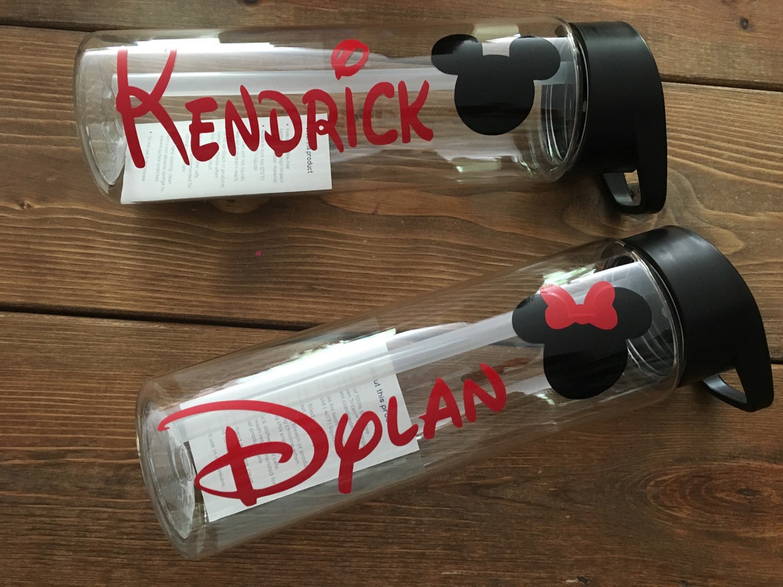 Mickey Water Bottle Minnie Water Bottle Kids Water Bottle - Etsy
