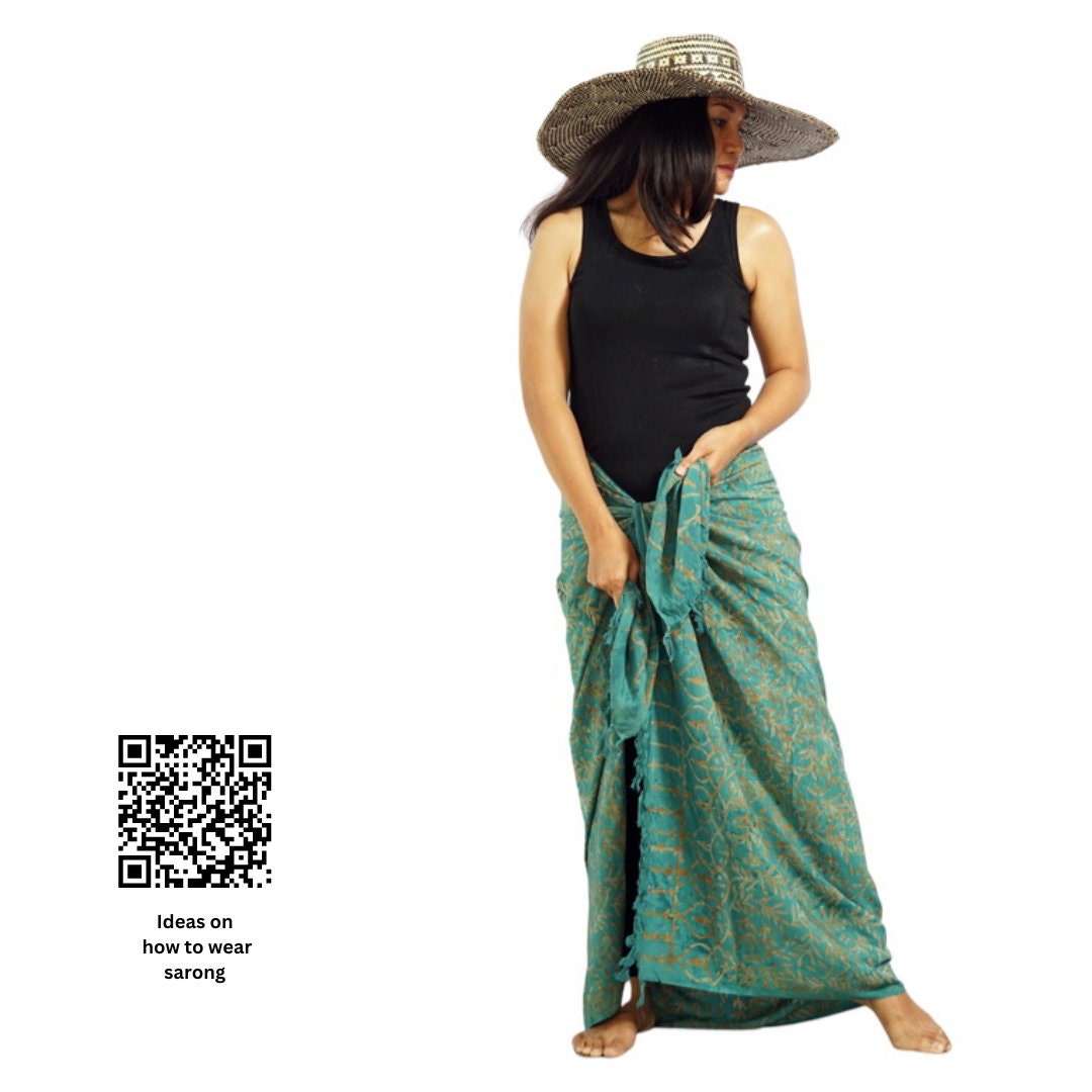 Handmade Batik Sarong: Bali Floral Rayon Beach Cover-up - Etsy