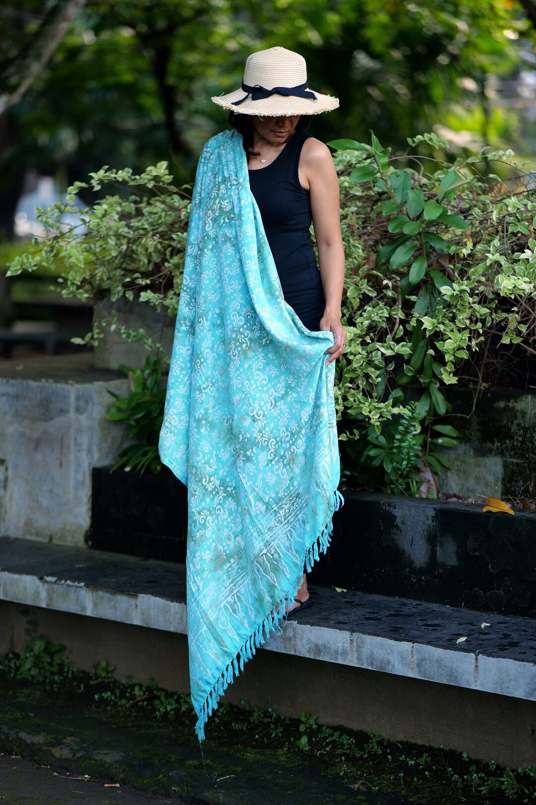 Blue Sarong Floral Sarong Beach Cover up Sarong Cover up - Etsy