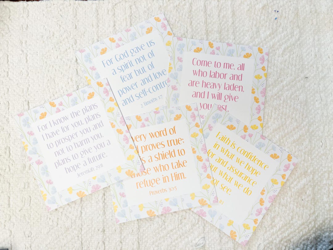 Bible Verse Note Card Set With Gold Holder | Home Decor | Home Display ...