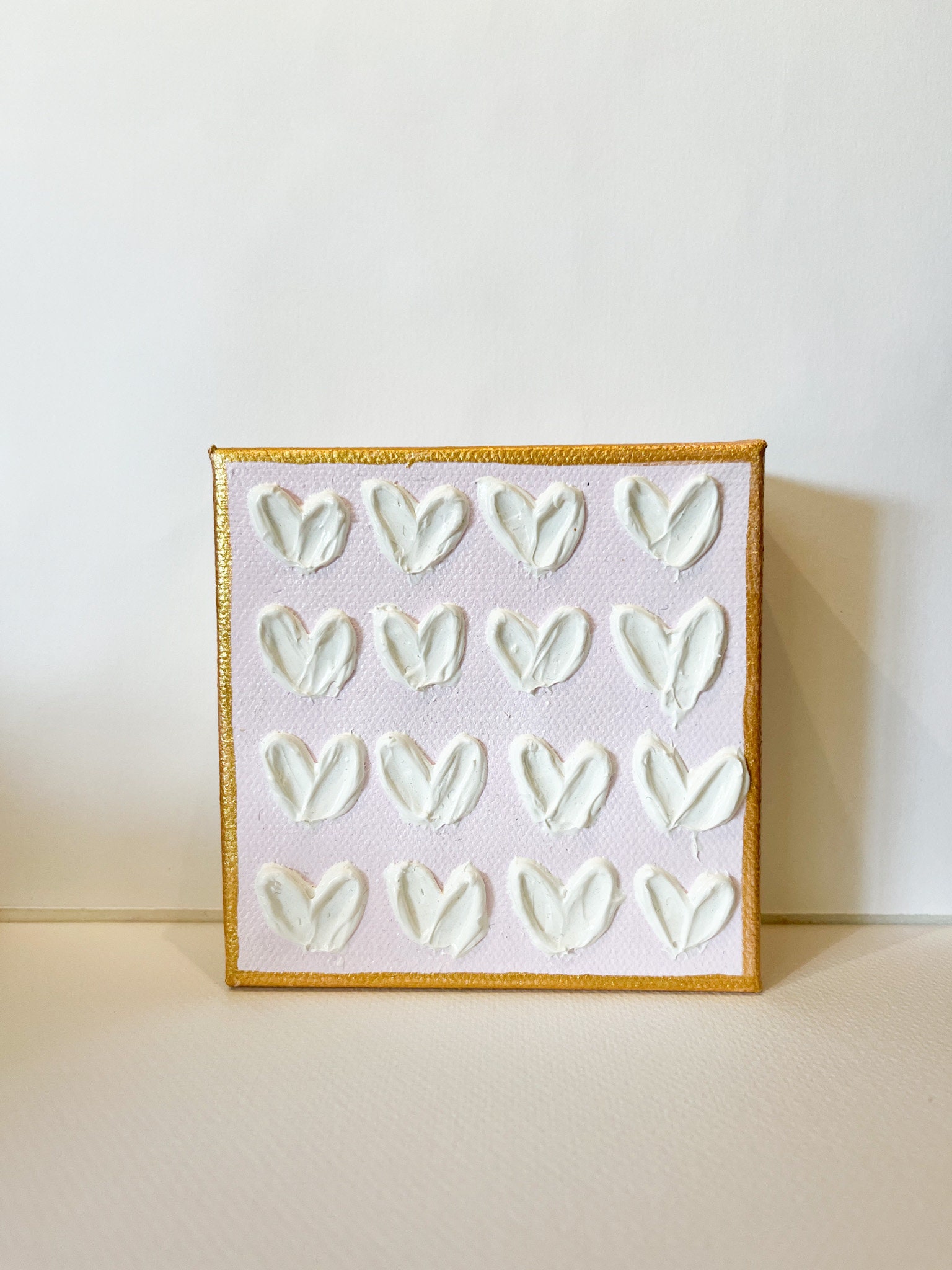 Textured Heart Canvas Textured Heart Art Heart Painting With Gold Trim ...