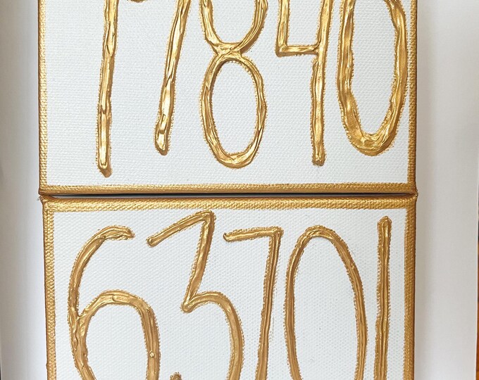 Custom Textured Zip Code Painting | City Code Painting | Textured Art ...