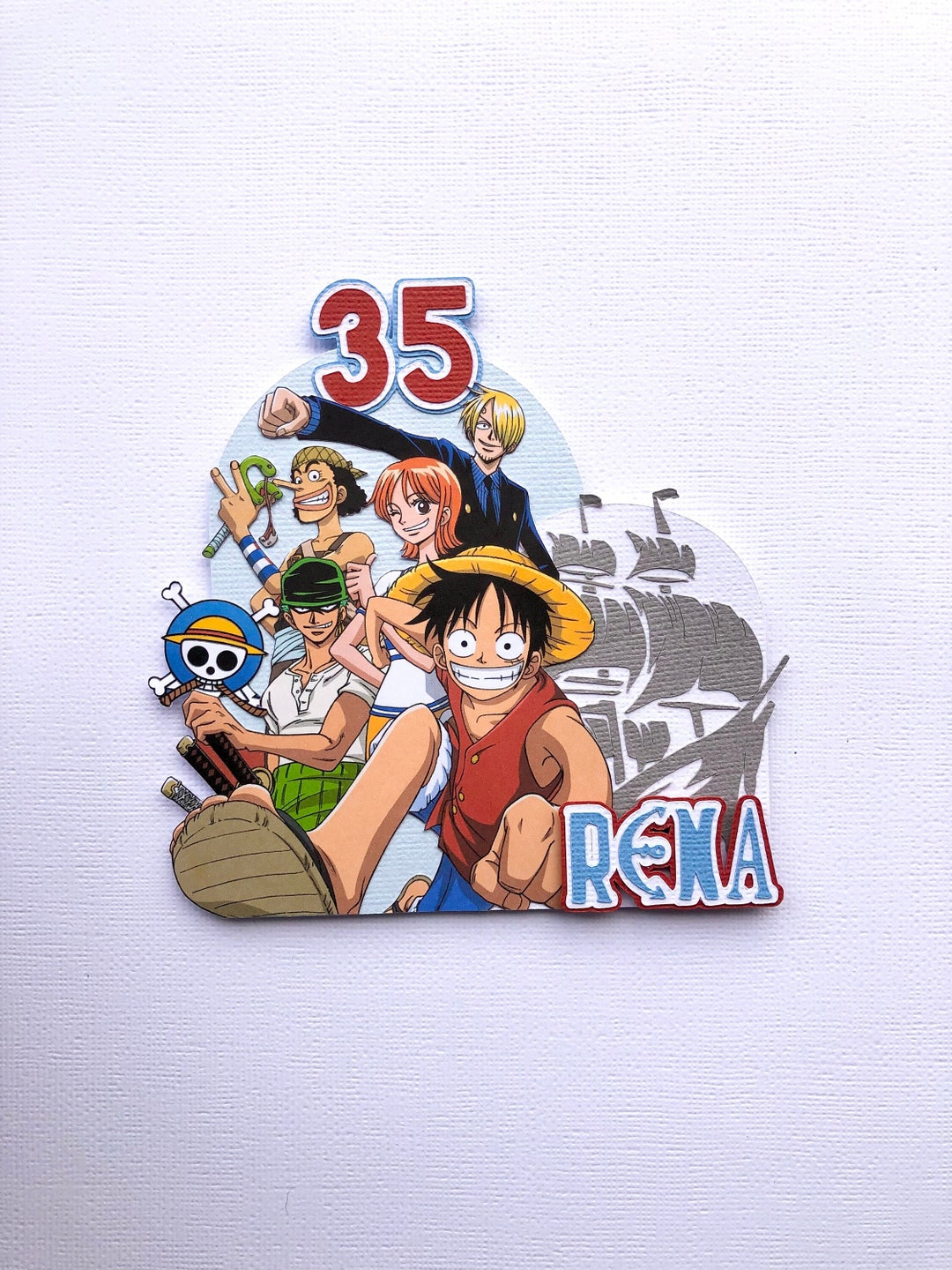 One Piece Cake Topper Personalised Cake Topper Anime Party Manga Luffy ...