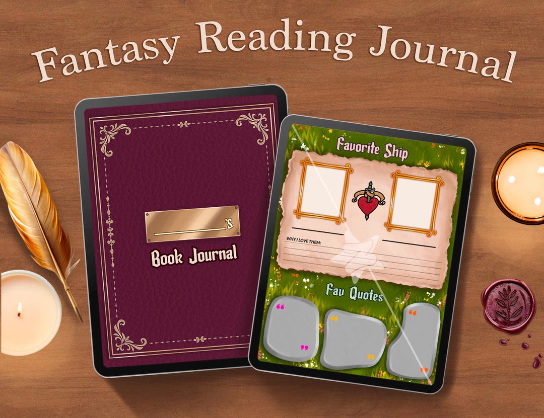 Fantasy Book Journal | Digital Reading Log & Tracker | Hand-drawn 6 ...