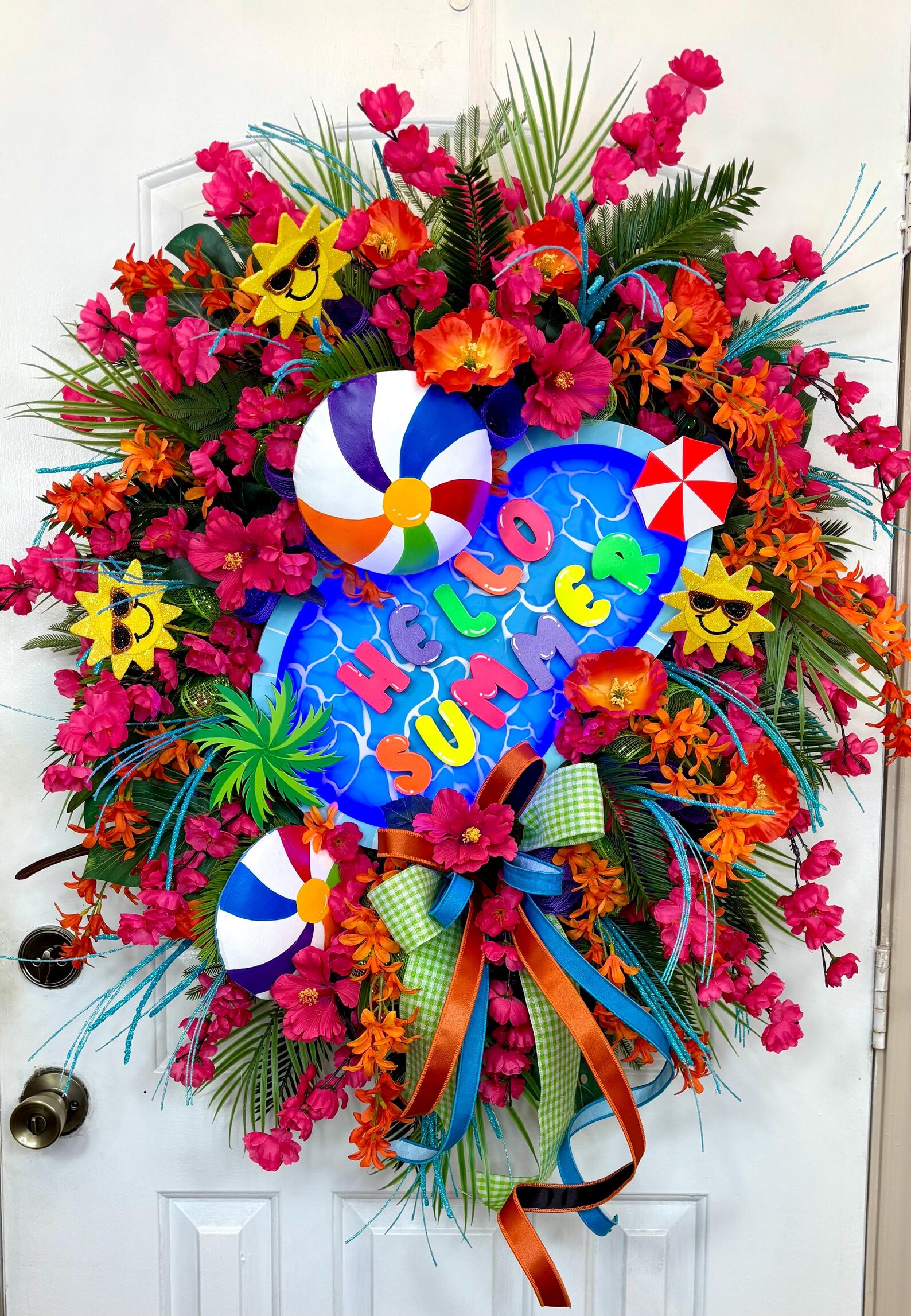 Hello Summer Wreath, XL Hello Summer Wreath, Neon Hello Summer, Summer ...