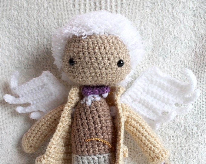Good Omens Aziraphale Doll, Crochet Angel Plush, Soft Doll, Michael ...