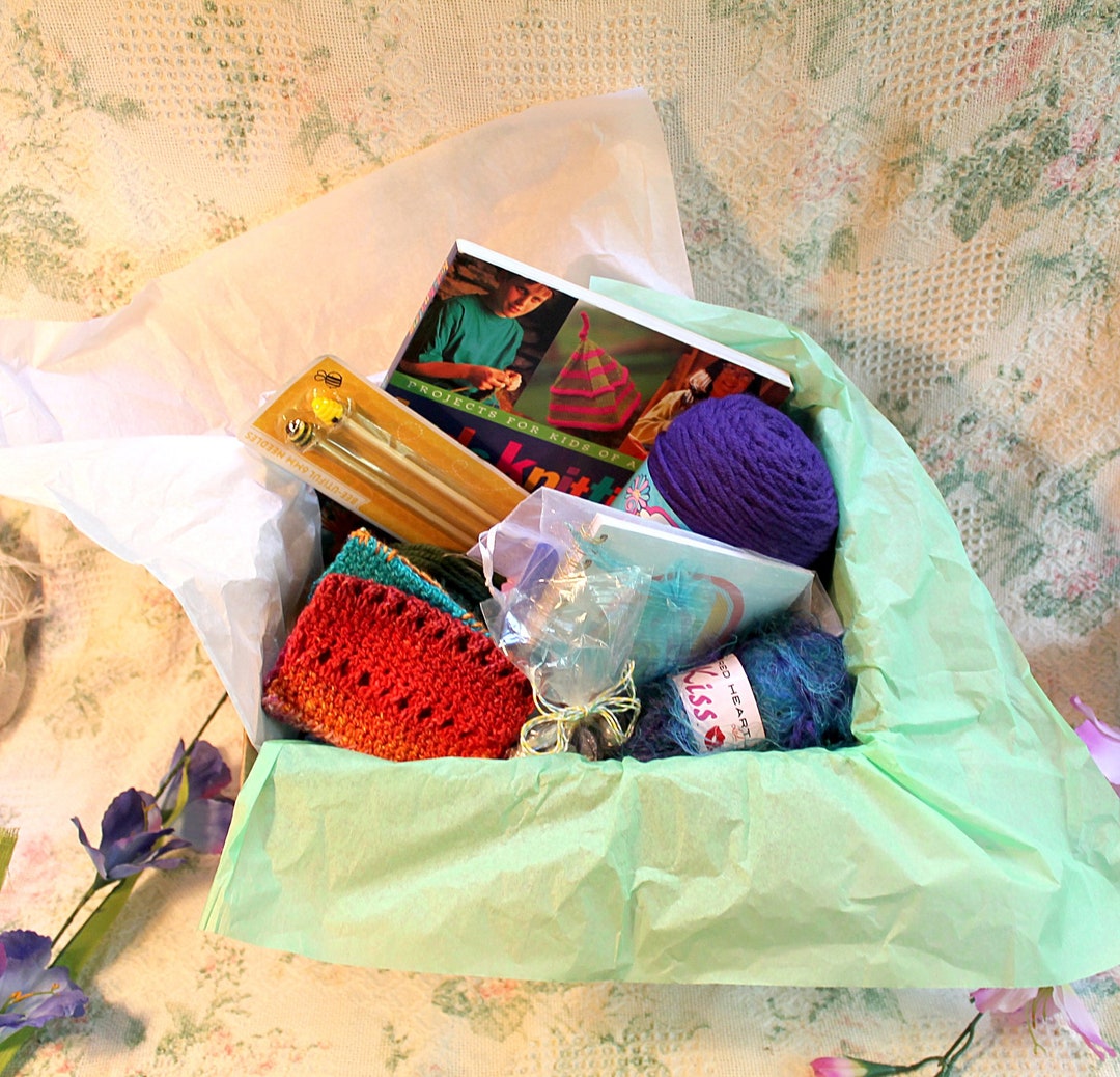 Kids Knitting Gift Box, Knitter Gift Box, Friendship Gift, Gifts for ...