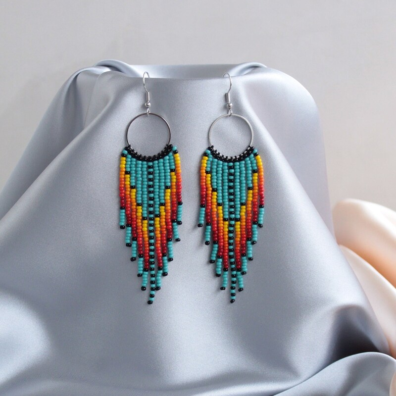 Native Beaded Earrings - Etsy