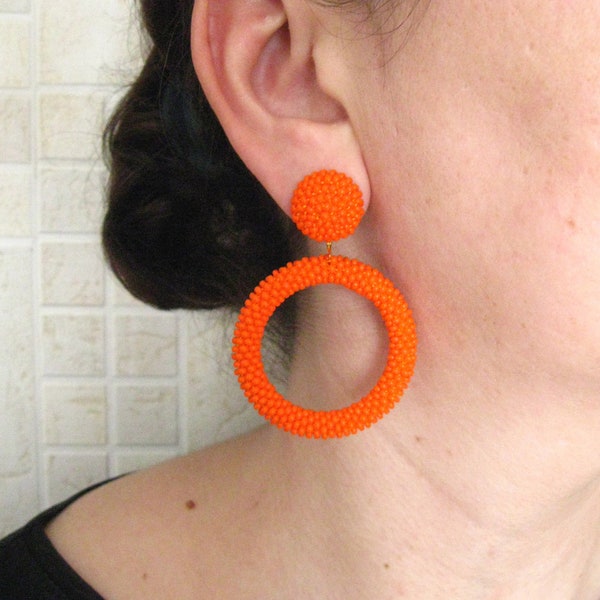 Orange Earrings - Etsy