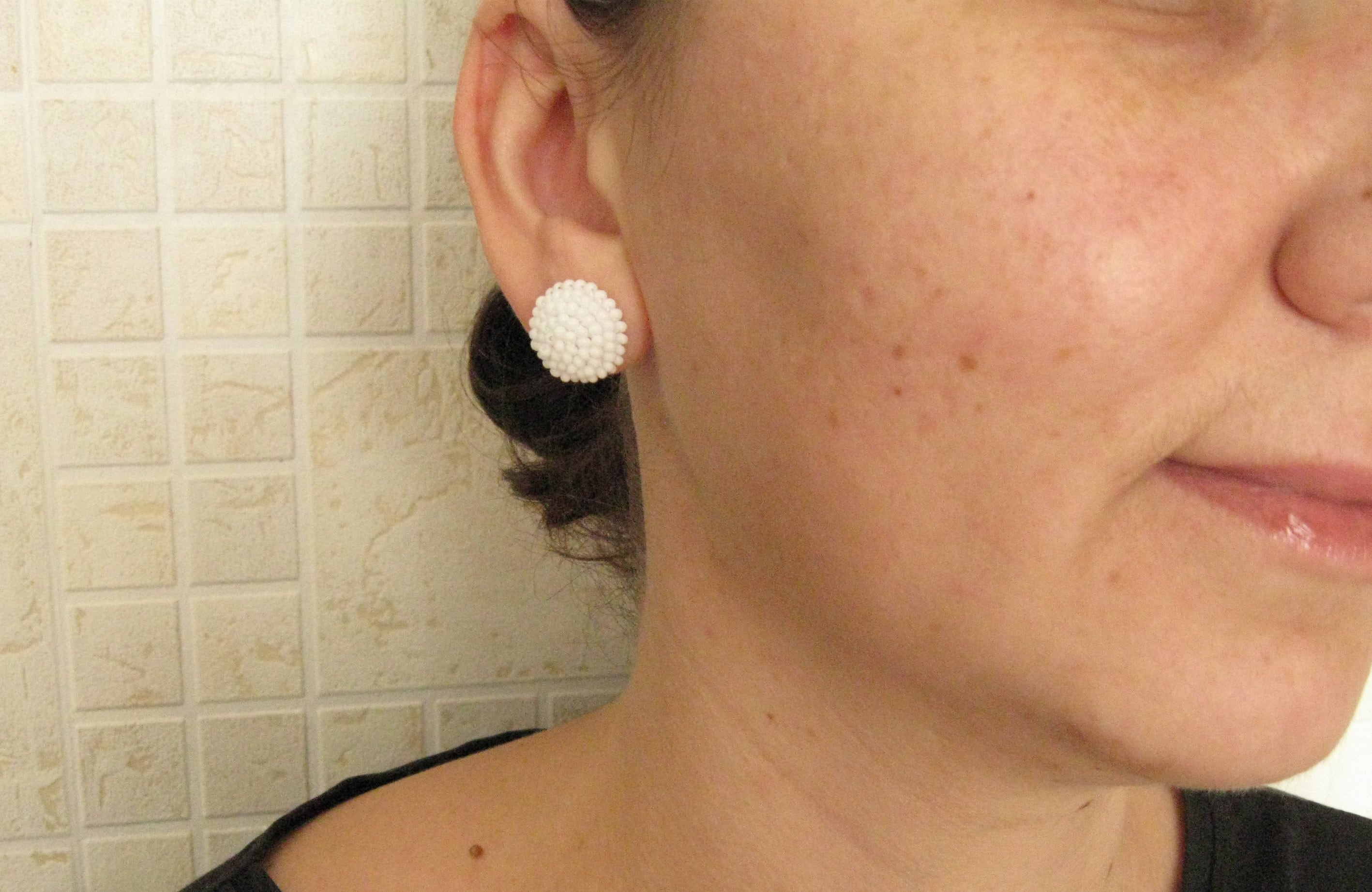 Beaded White Pin Earrings White Stud Earrings White Round | Etsy