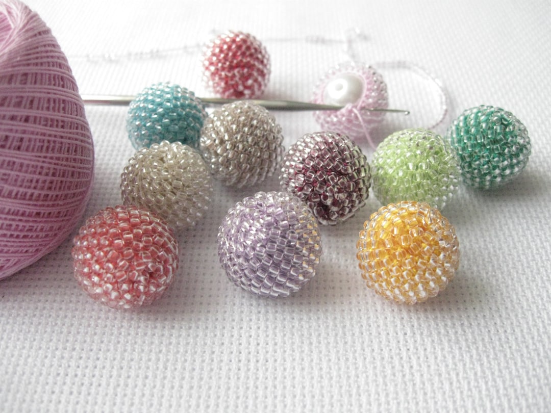 Handmade Beaded Balls, Beaded Sphere, Material for Handmade, Decorative ...