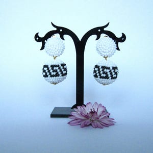 Greek Bon Bon Earrings, Black Bon Bon Earrings, White Bon Bon Earrings ...