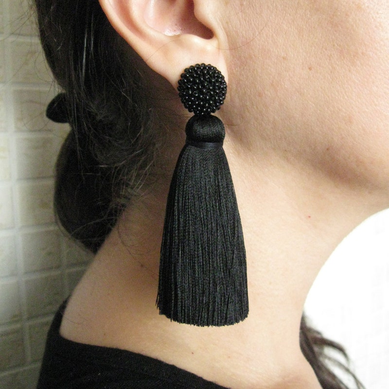 Tassel Earrings - Etsy
