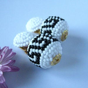 Greek Bon Bon Earrings, Black Bon Bon Earrings, White Bon Bon Earrings ...