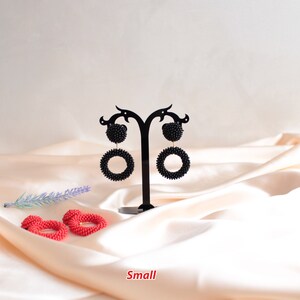 Black Big Hoop Earrings on Studs, Clips, Small Black Hoop Earrings ...