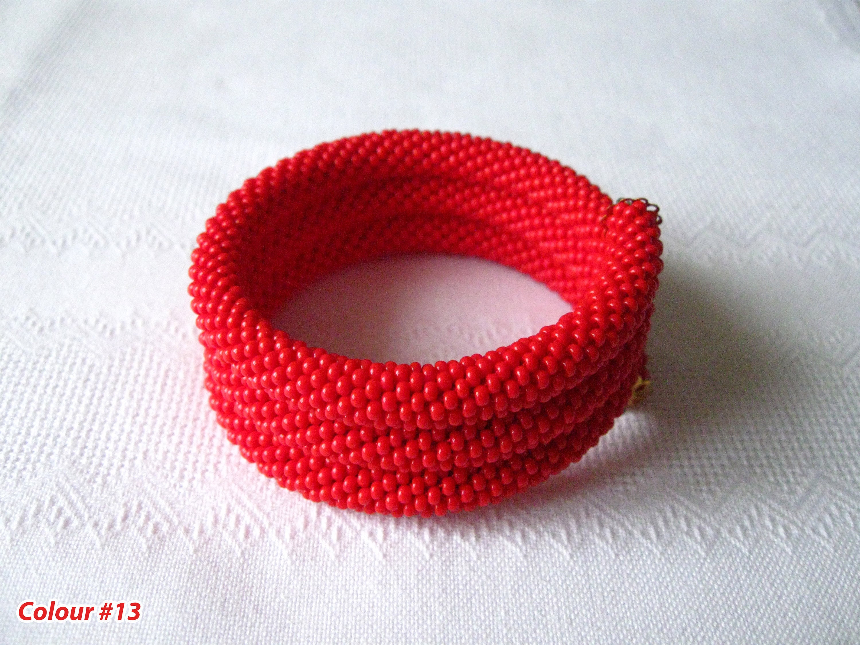 Red Bracelet, Beaded Wrap Memory Wire Bracelet, Red Crochet Bracelet, 3 ...