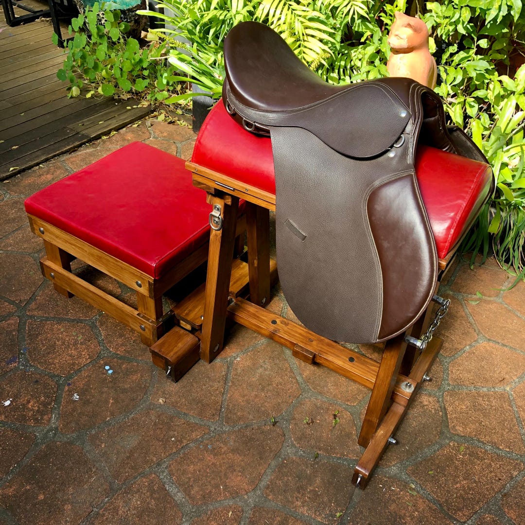 Saddle Stand, Storage Saddle Rider With Stool Upholstered - Etsy
