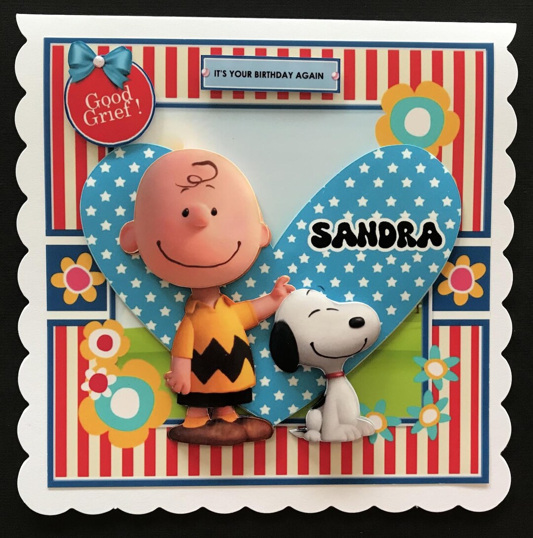 Charlie Brown Snoopy Peanuts Handmade 3D Birthday Cards - Etsy